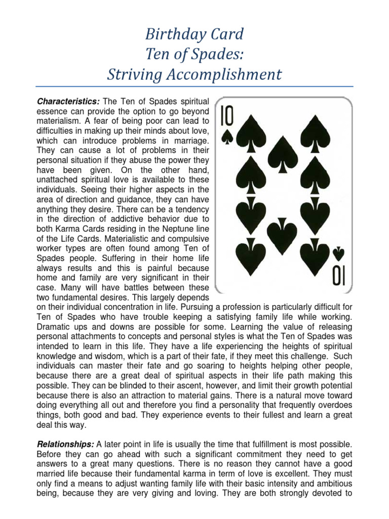 Card 10 Spades | PDF
