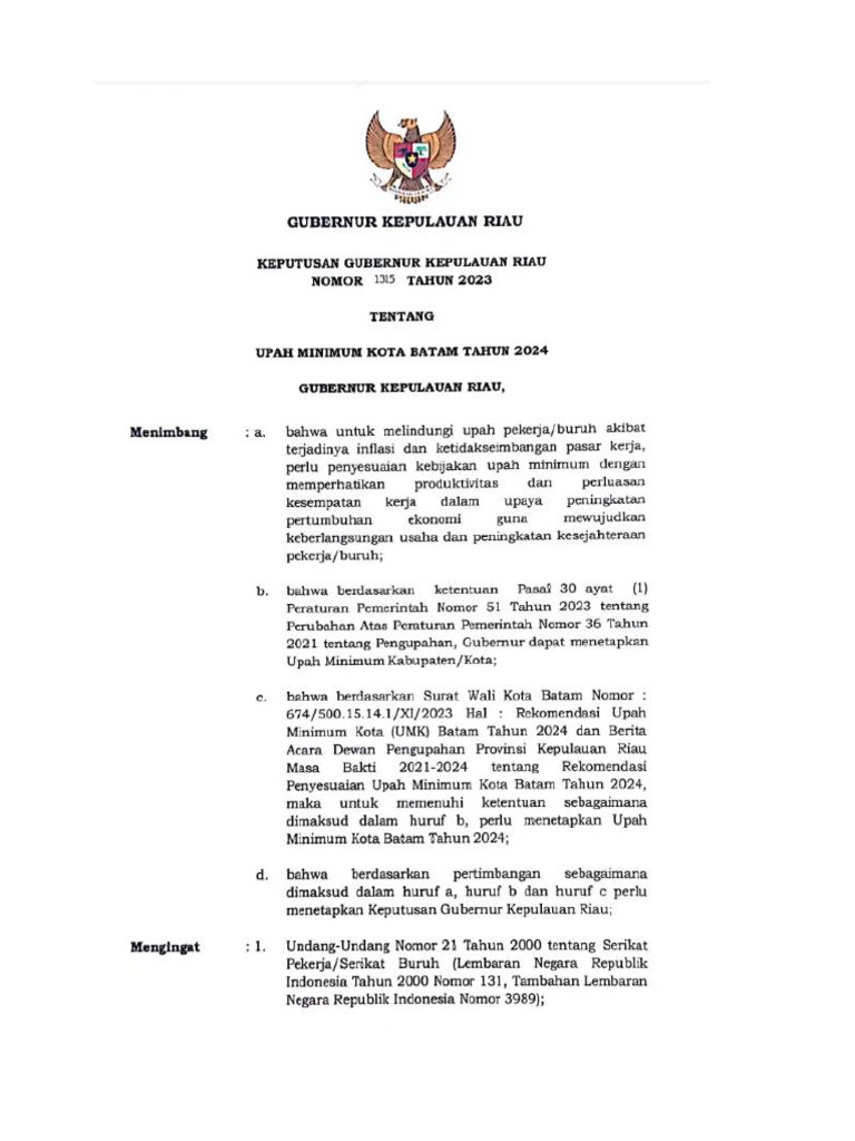 SK UMK BATAM 2024 | PDF