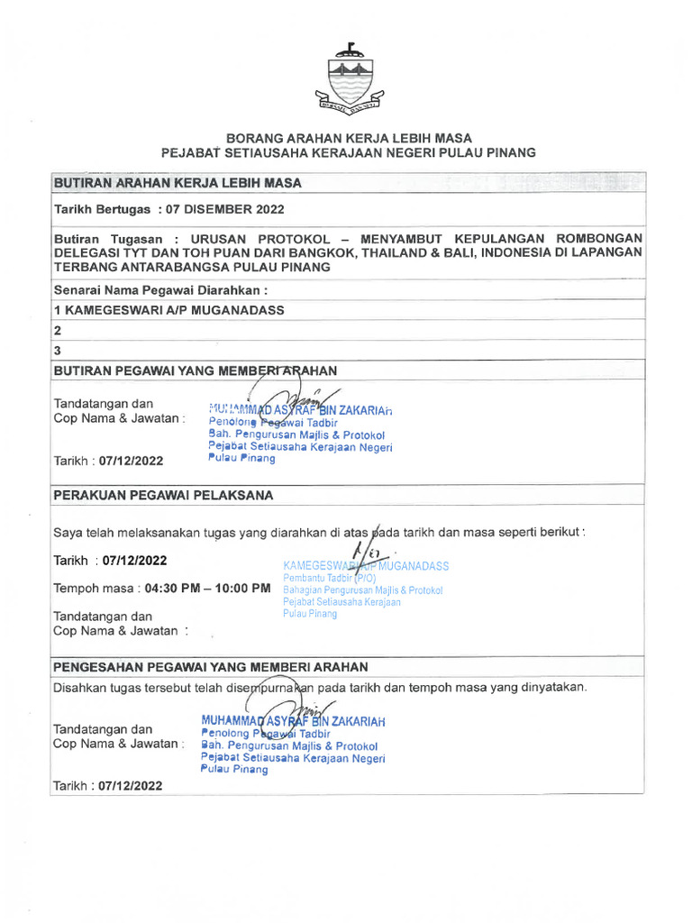 Arahan Kerja | PDF