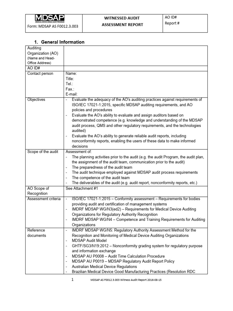 Audit Report Template 27 | PDF