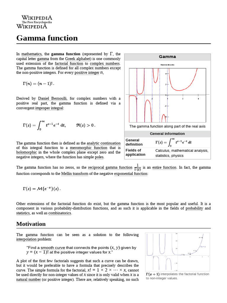 Gamma Function Pdf