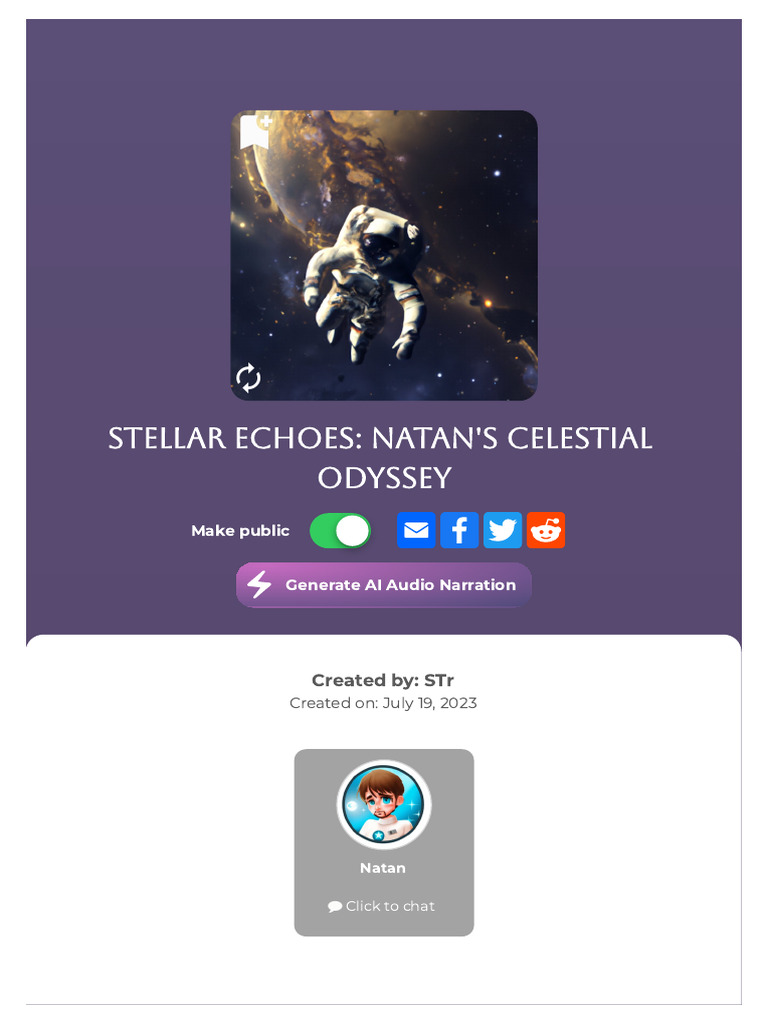 Stellar Echoes of Natan's Celestial Odyssey | PDF | Universe | Knowledge