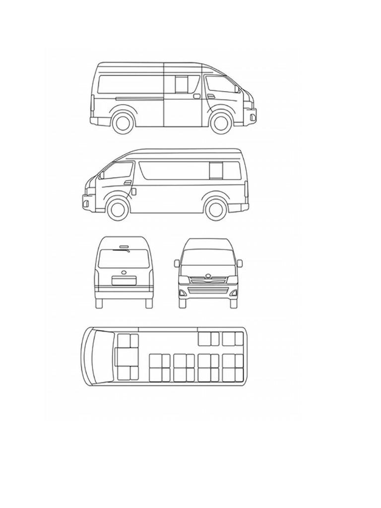 Illustration Passenger Car Toyota Hiace | PDF