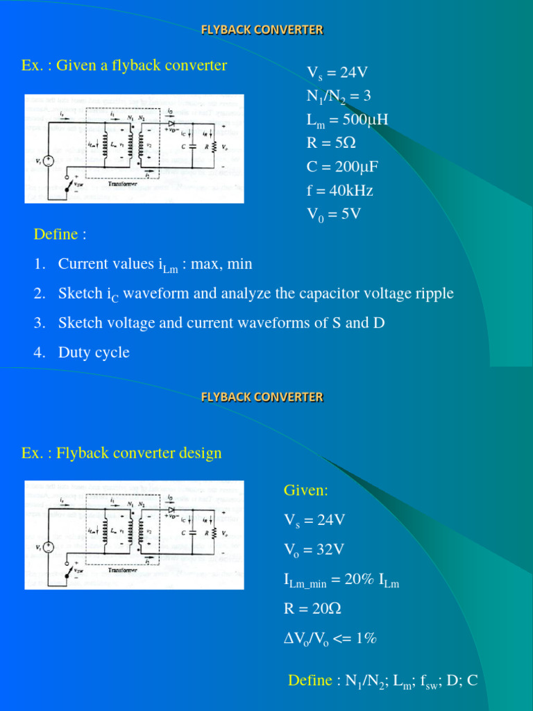 3 - Exercise - Flyback Converter - 2023 | PDF