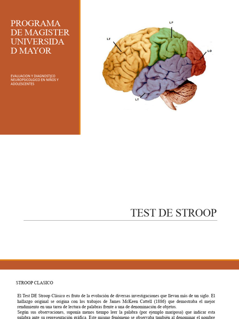 Test Stroop: Evaluación Neuropsicológica Infantil | PDF | Artes del ...