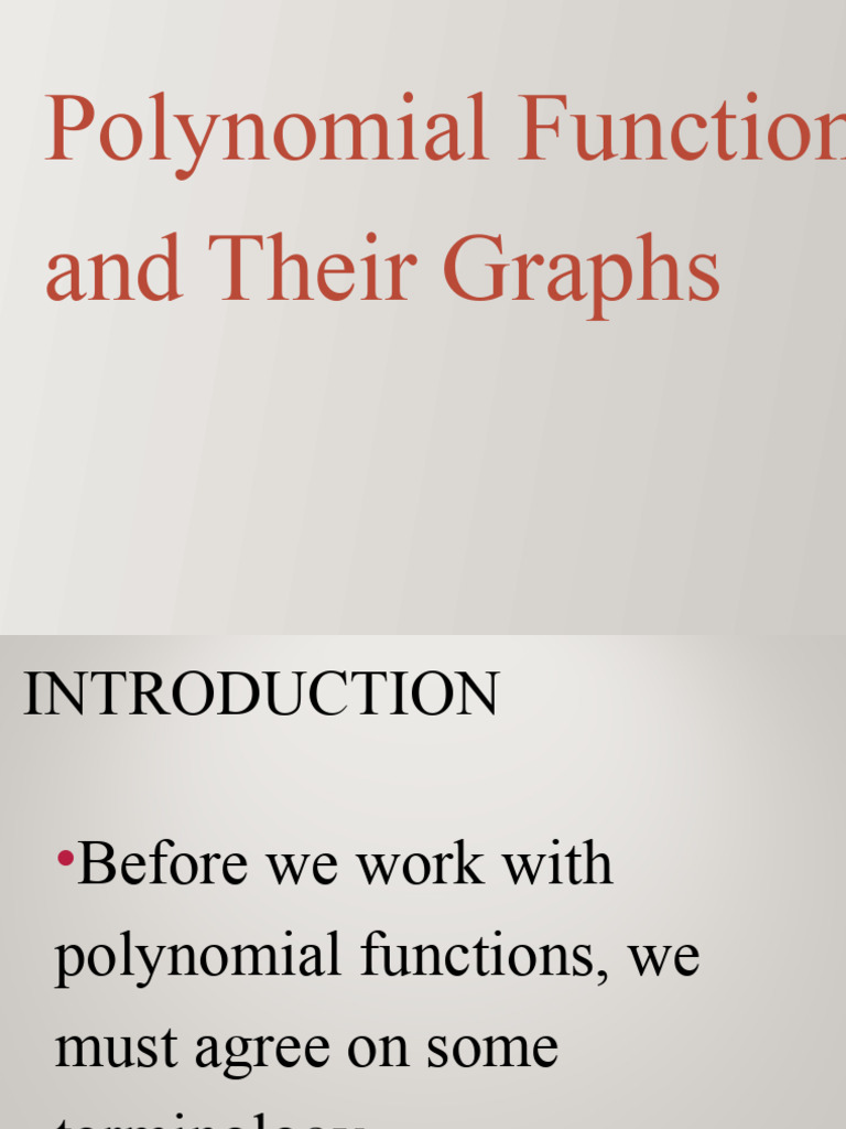 G10 Math Q2 - Week 1 - Polynomial Functions and Graph | PDF