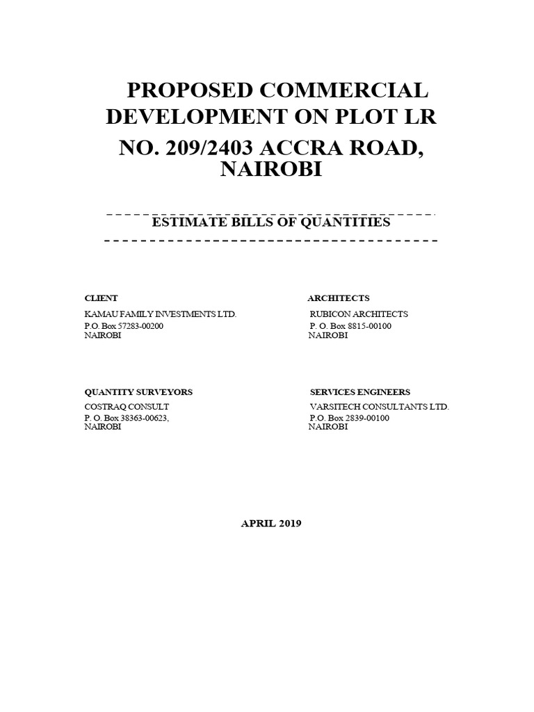 DRAFT BoQ-Proposed Commercial Development Accra Road NRB | PDF | Stairs ... DRAFT BoQ-Proposed Commercial Development Accra Road NRB | PDF | Stairs ...