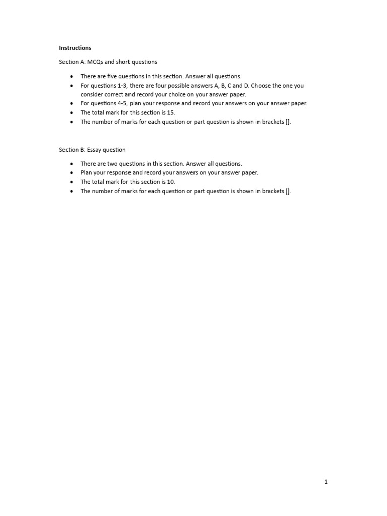 Pre-IB Test Instructions and Questions | PDF | Multiple Choice | Taxes