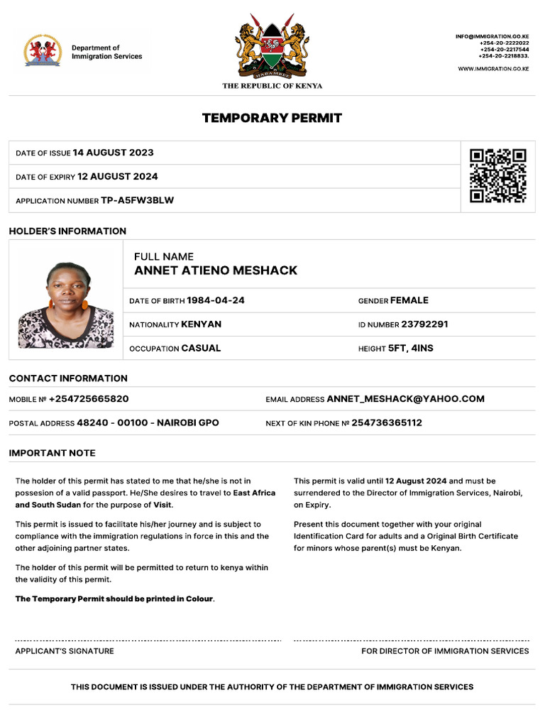 TP A5fw3blw Temporary Permit | PDF