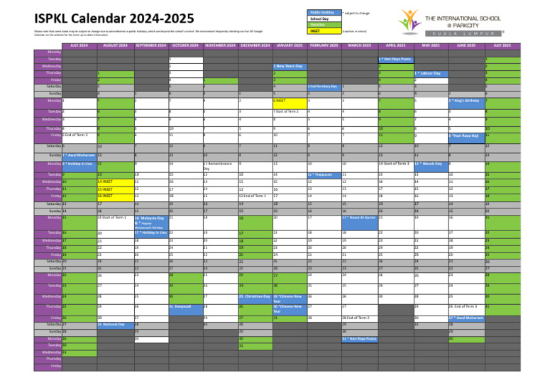 2024-2025 ISP Calendar | PDF