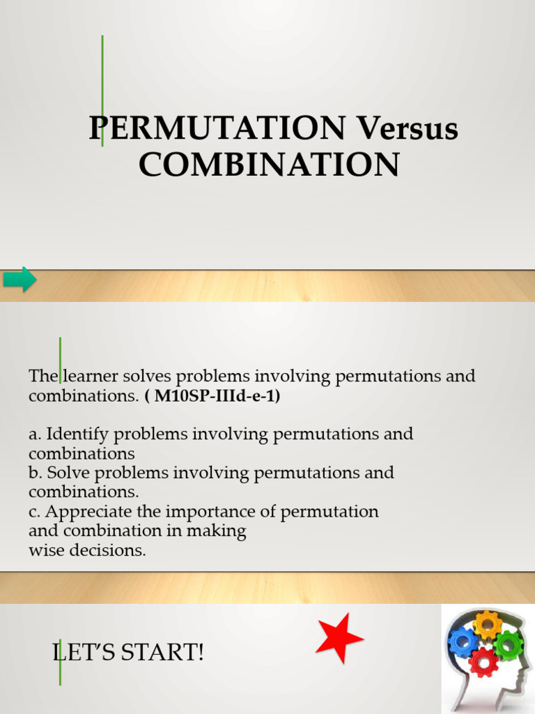 G10 Math Q3 - Week 4 - Combination Vs Permutation | PDF | Foreign Language Studies | Teaching ...