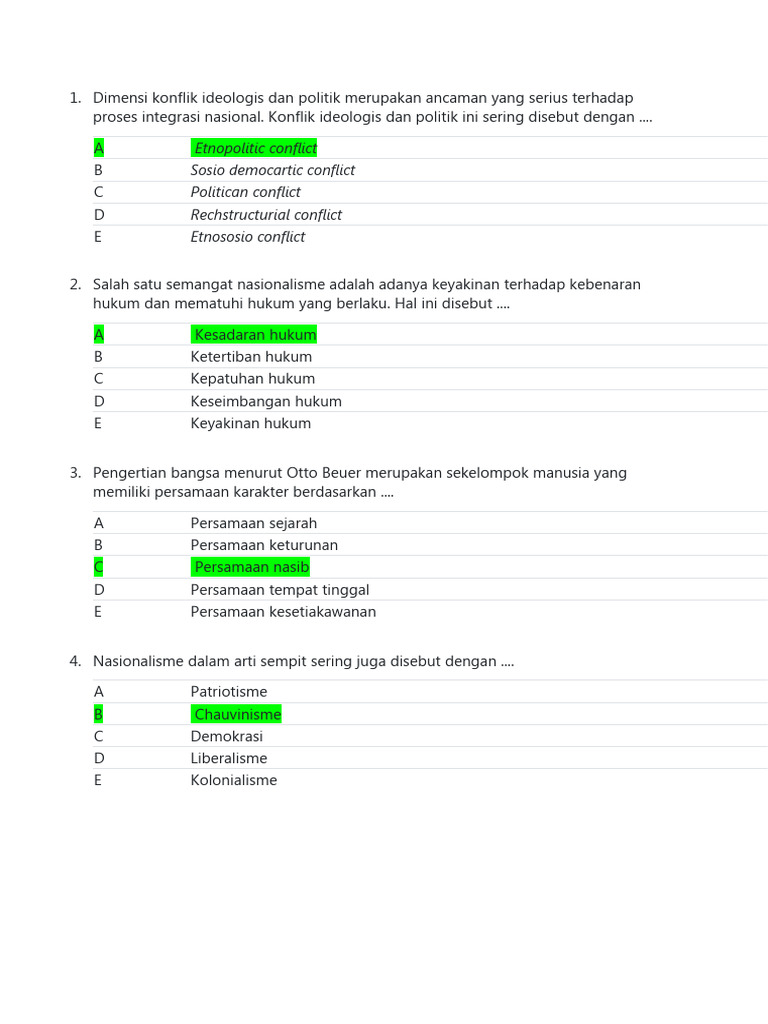 Contoh Soal TWK 1 | PDF