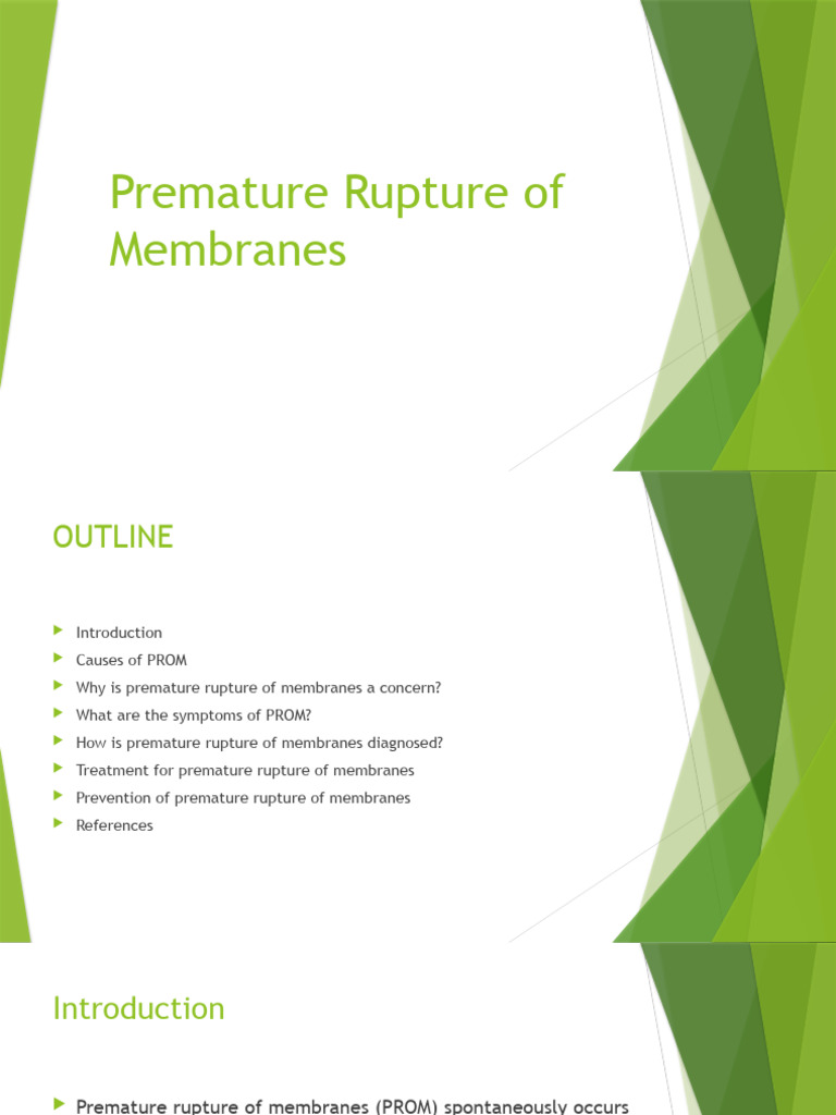 Premature Rupture of Membranes | PDF | Preterm Birth | Childbirth