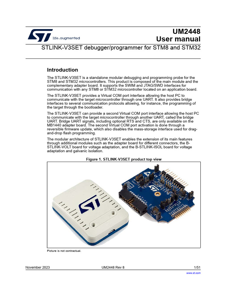 Um2448 Stlinkv3set Debuggerprogrammer For Stm8 And Stm32 Stmicroelectronics Pdf Computers 2054
