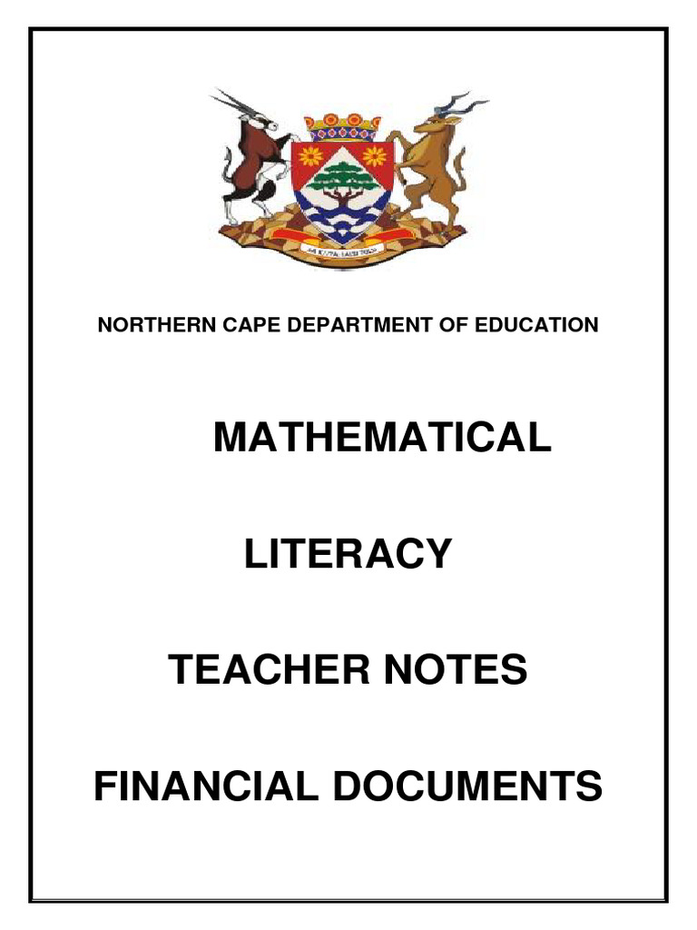 Financial Documents Teacher Notes. | PDF