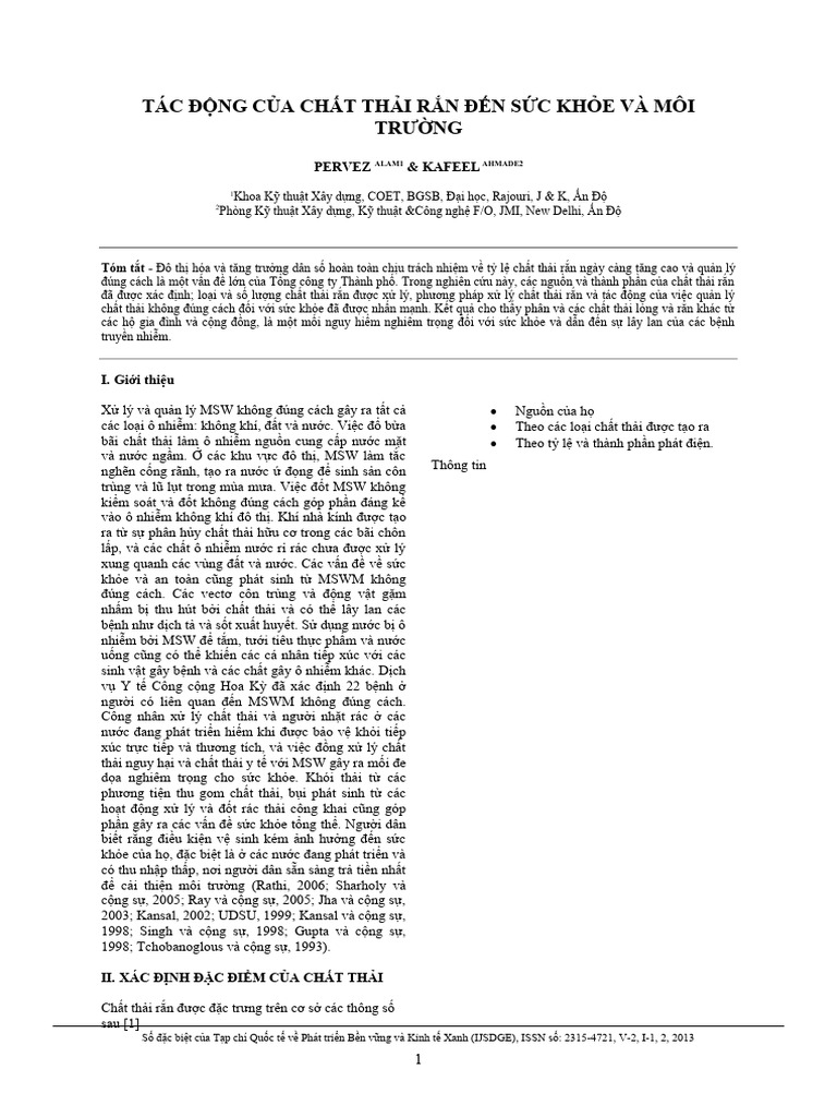 Impact of Solid Waste On Health and The Environment | PDF