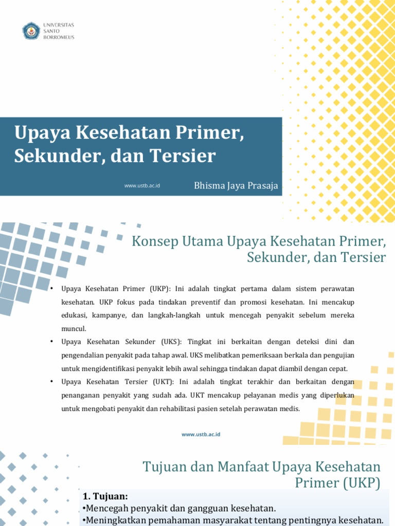 Upaya Kesehatan Primer, Sekunder, Tersier | PDF