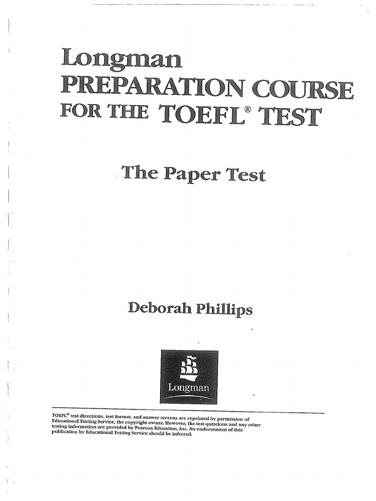 Longman Preparation Course For The TOEFL Test by Deborah Phillips | PDF