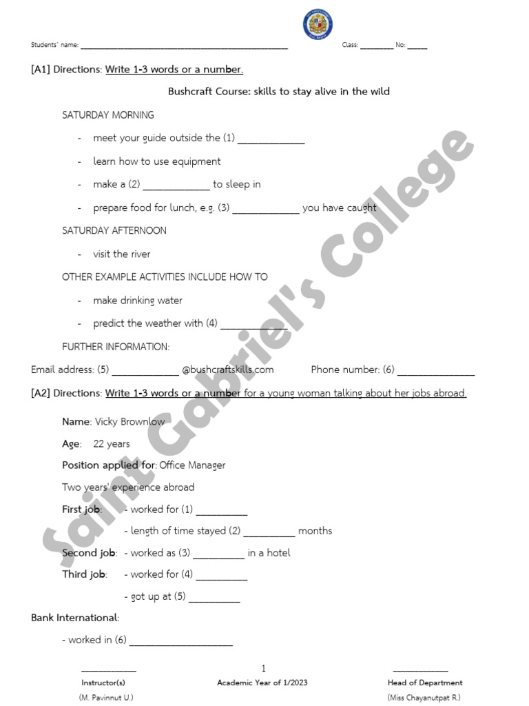 Listening Practice Pdf
