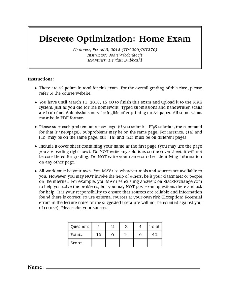 Exam Solutions | PDF