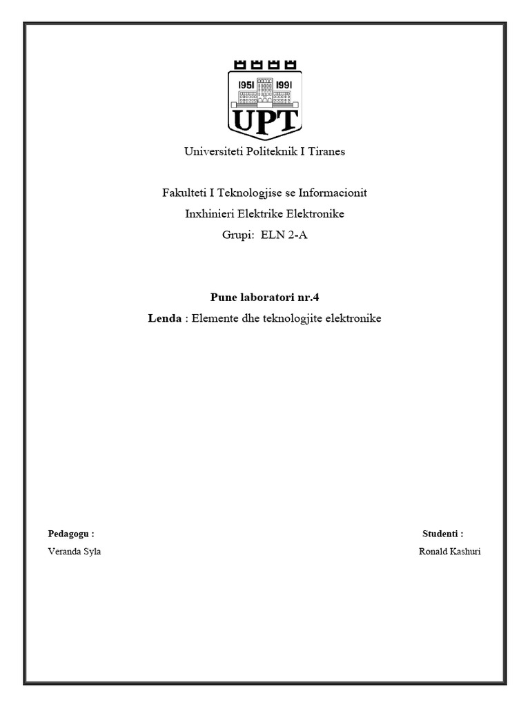 Elemente Elektronike Laborator NR 4 | PDF