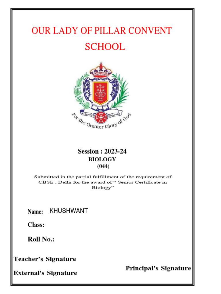 Biology Project Acknowledgement Report | PDF | Career & Growth