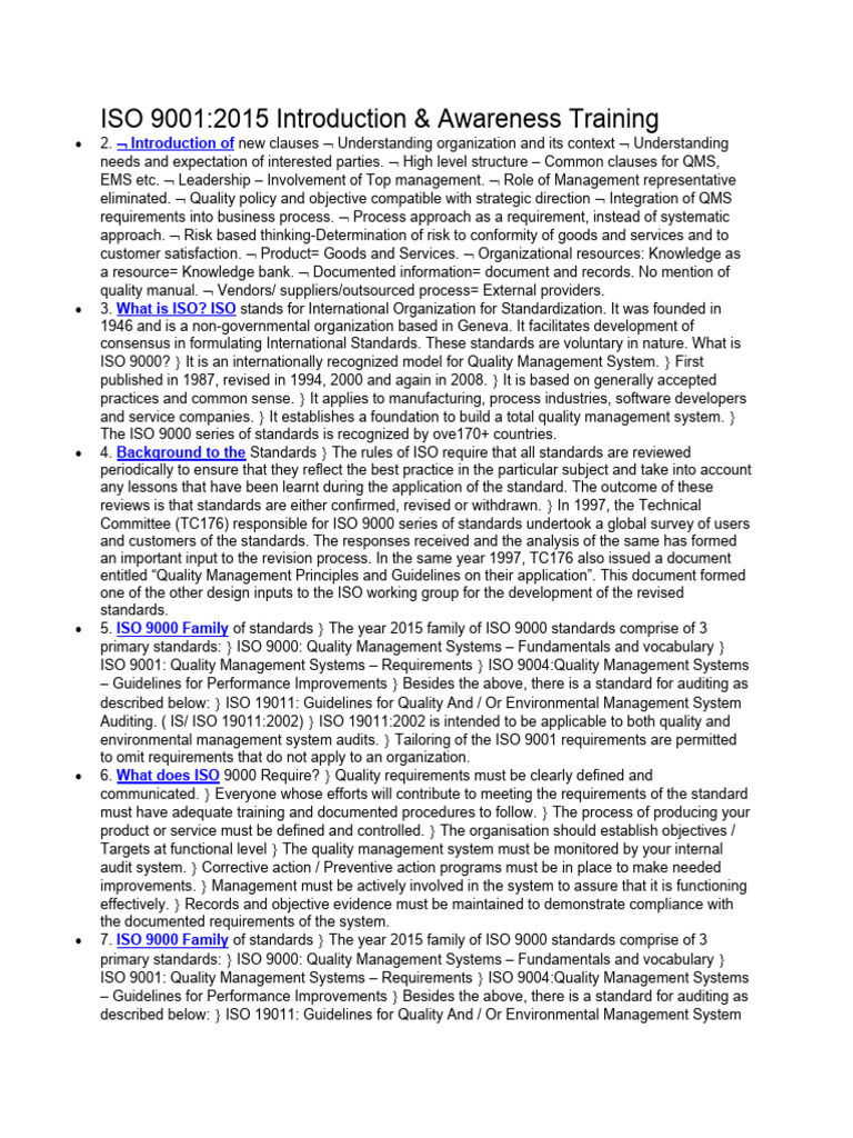 ISO 9001 Training | PDF