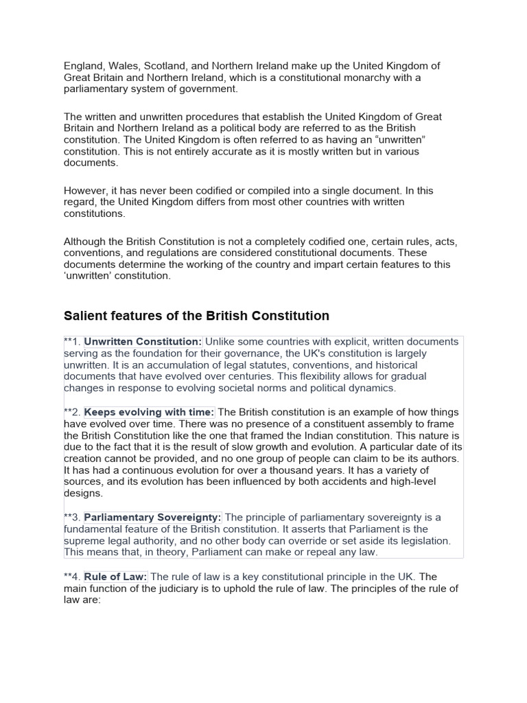 British Constitution | PDF