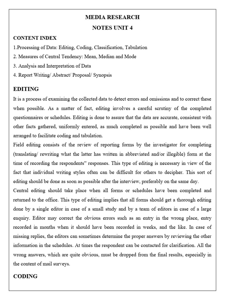 Media Research Unit 4 | PDF
