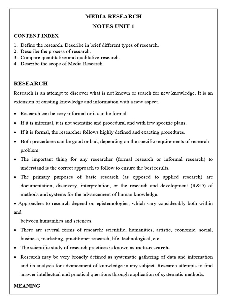 Media Research | PDF | Mass Media | Quantitative Research
