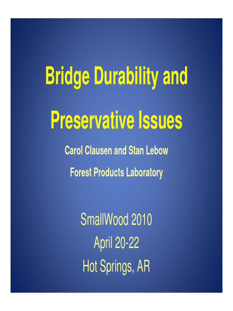 Bridge Durability and Preservative Issues | PDF | Deep Foundation | Lumber