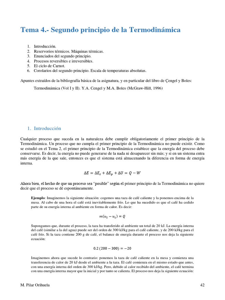 Tema 4_Segundo Principio de La Termodinámica | PDF