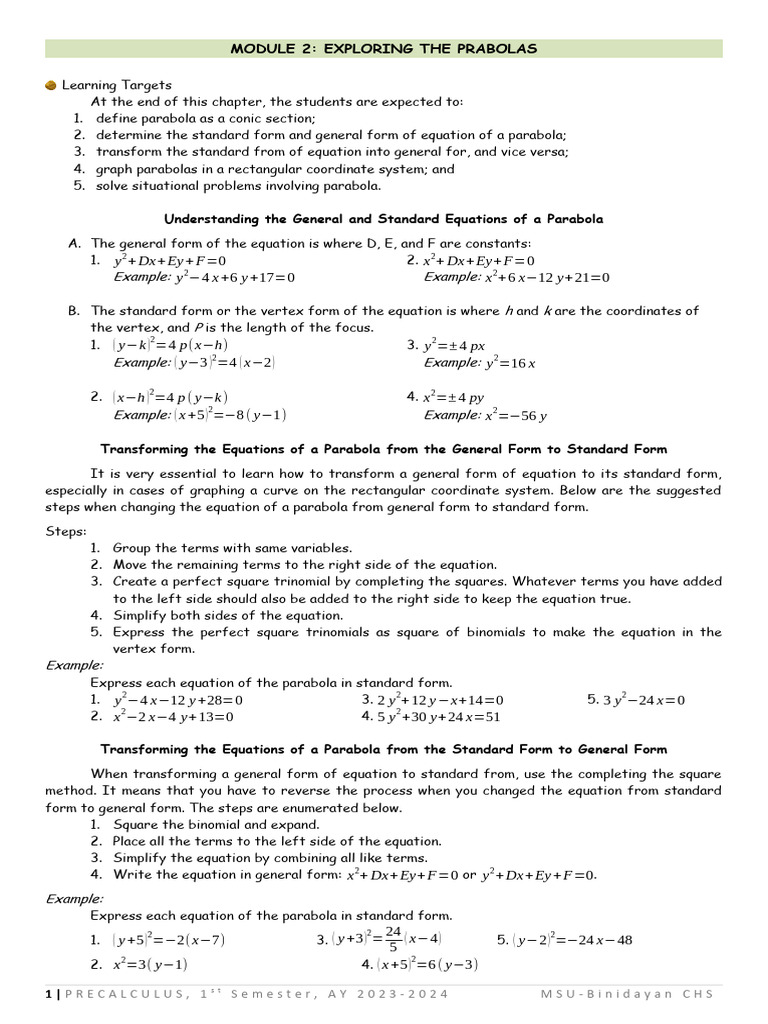 PARABOLA | PDF | Geometry | Euclidean Geometry