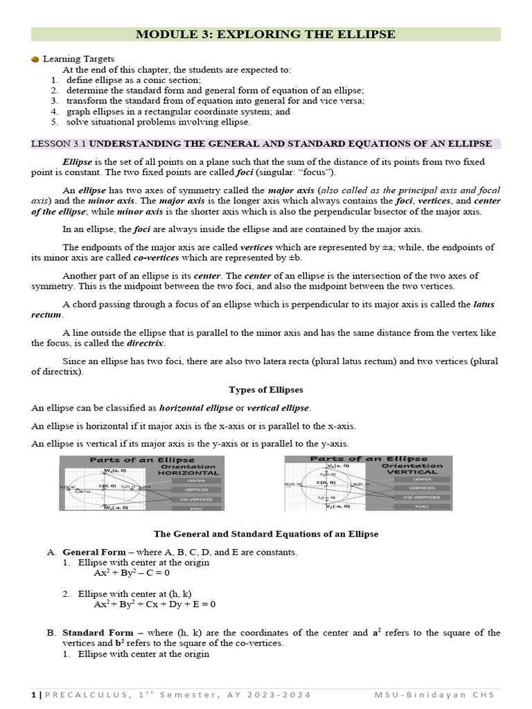 ELLIPSE Handouts | PDF