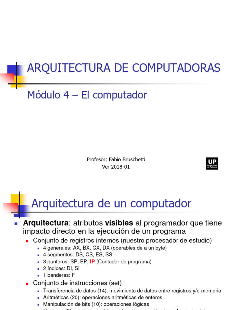 UP ARQCOMP M04 Computador | PDF | Poco | Unidad Central de procesamiento