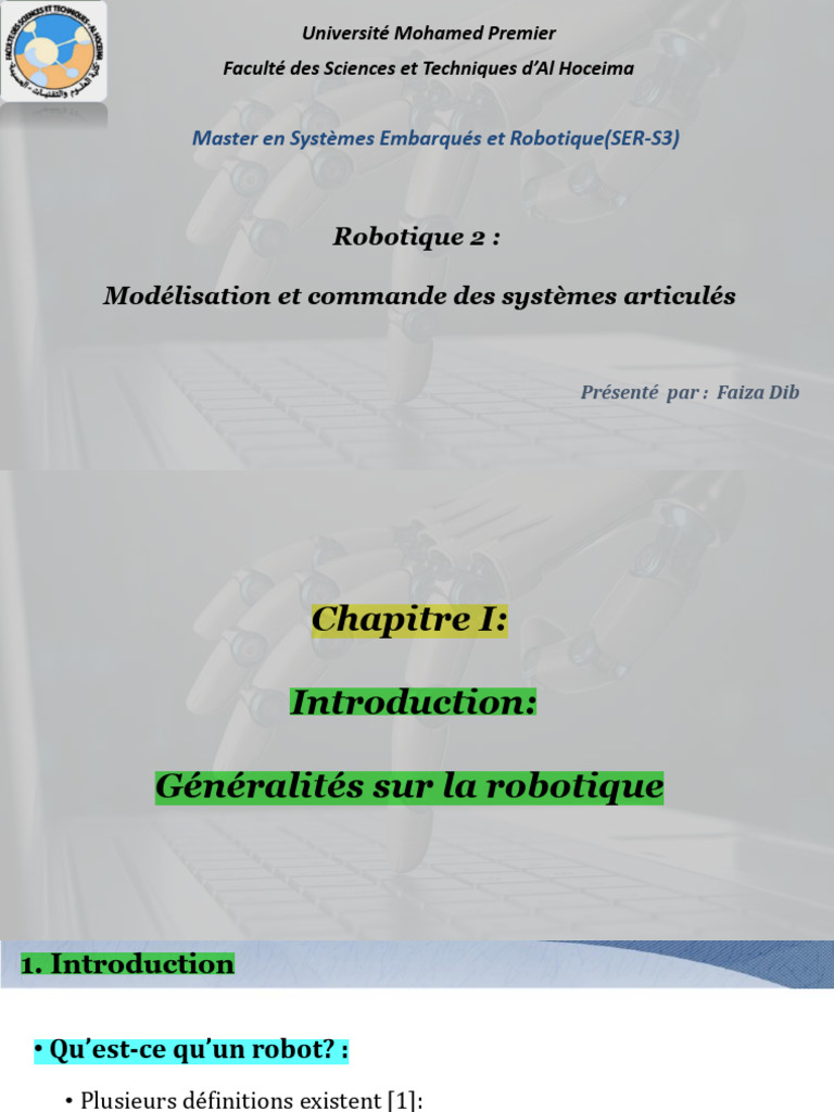 Cours ROBOTIQUE | PDF