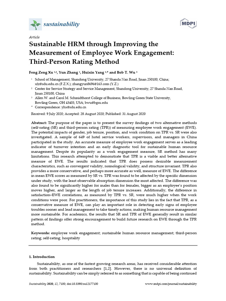 Sustainable HRM Through Improving The Measurement | PDF | Job ...