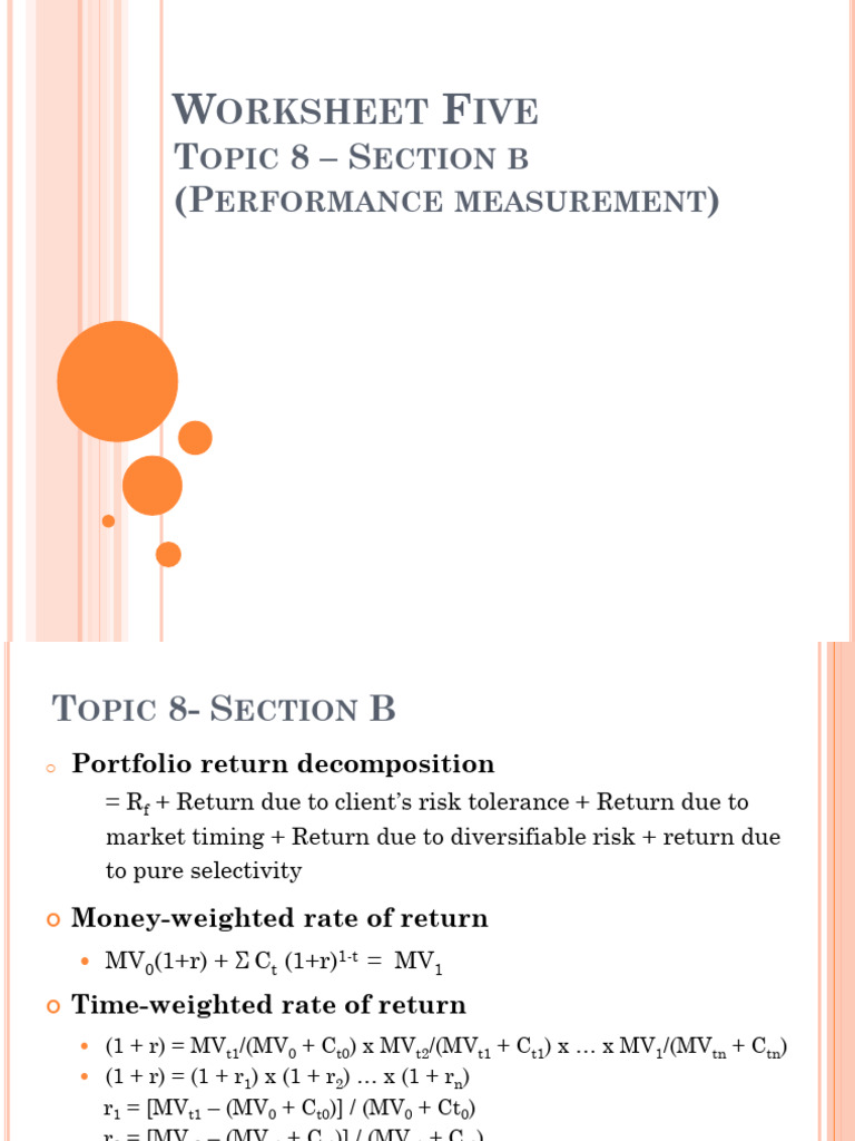 Worksheet 5 - Ans - Performance Measurement - Section B | PDF