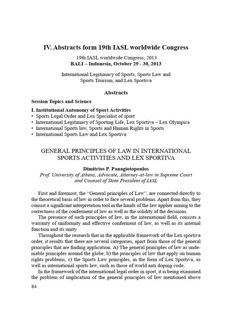 International Sports Law Insights 2013 | PDF | Sports Betting | Justice