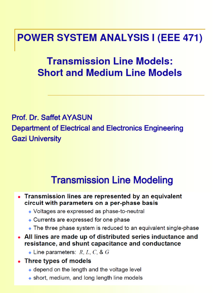 Lecture 5-Transmission Line Models I | PDF