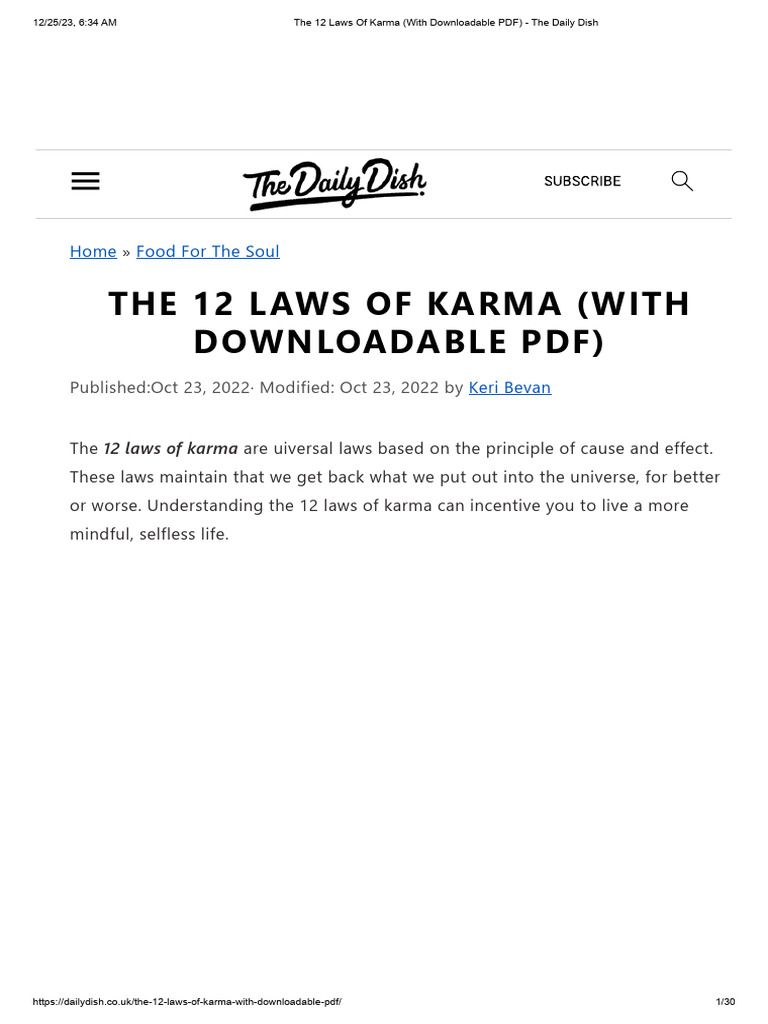 The 12 Laws of Karmic Cycles | Download Free PDF | Karma | Thought