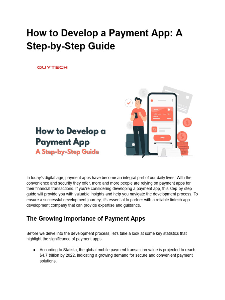 How To Develop A Payment App: A Step-By-Step Guide | PDF | Mobile App | Computer Security