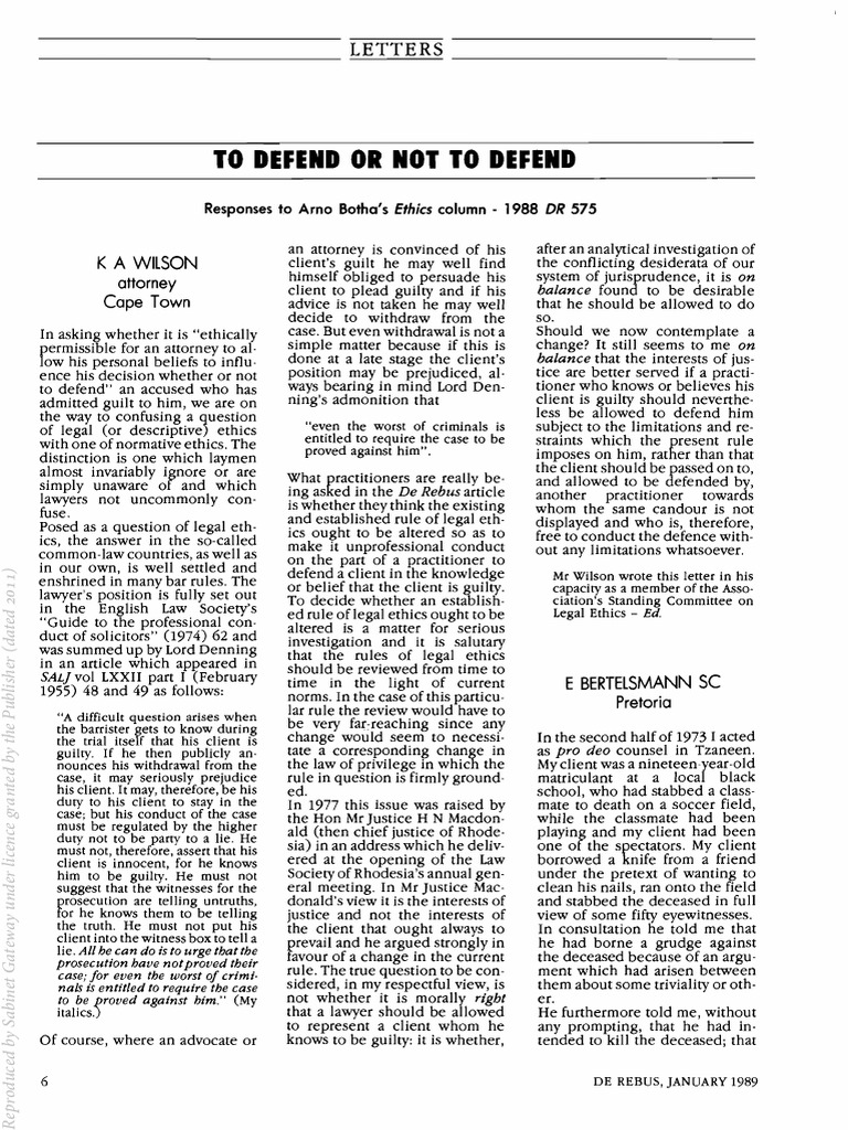 To Defend or Not To Defend | PDF