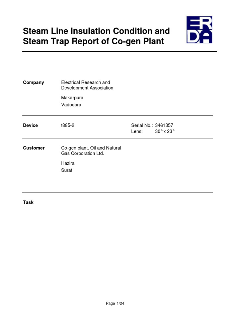 Steam Trap and Insulation Report | PDF | Boiler | Chemistry
