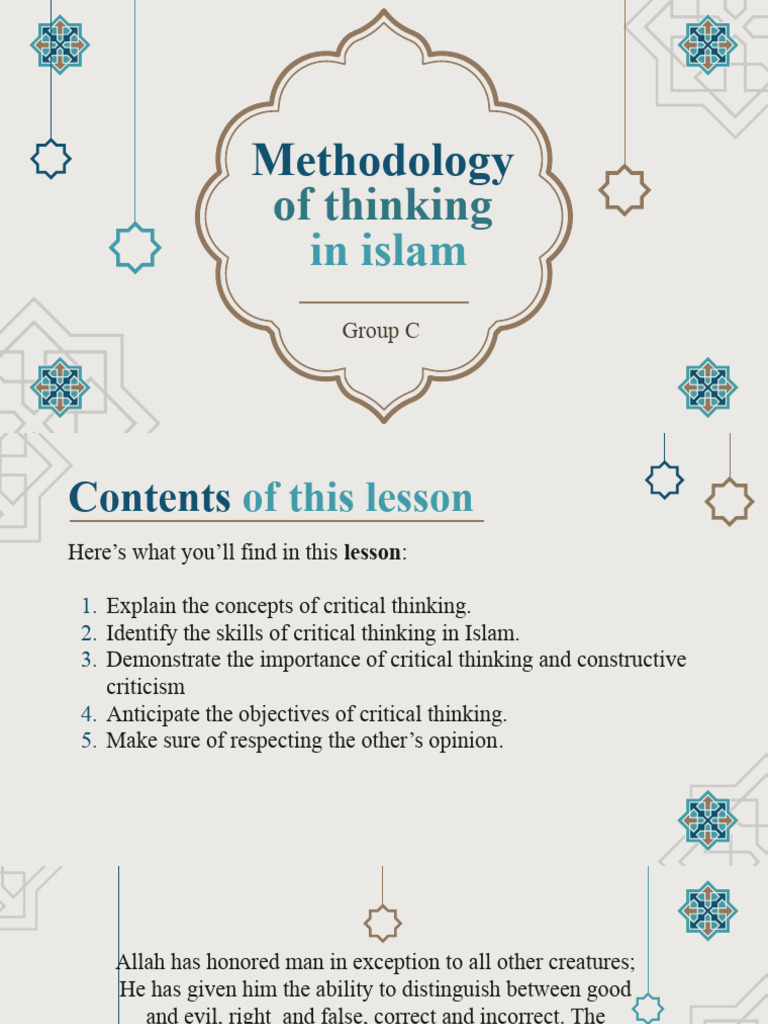 Methadology of Thinking in Islam | PDF | Thought | Critical Thinking