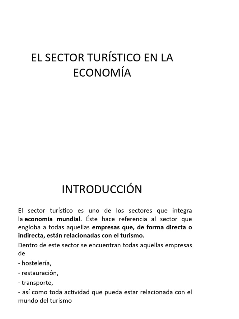 El Sector Turistico en La Economia | PDF