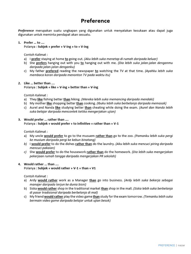 Preference | PDF