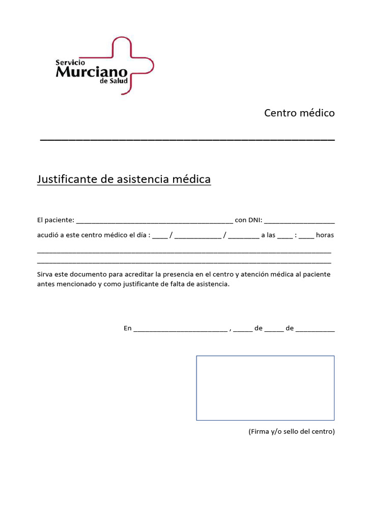 Justificante Medico Plantilla Murcia | PDF