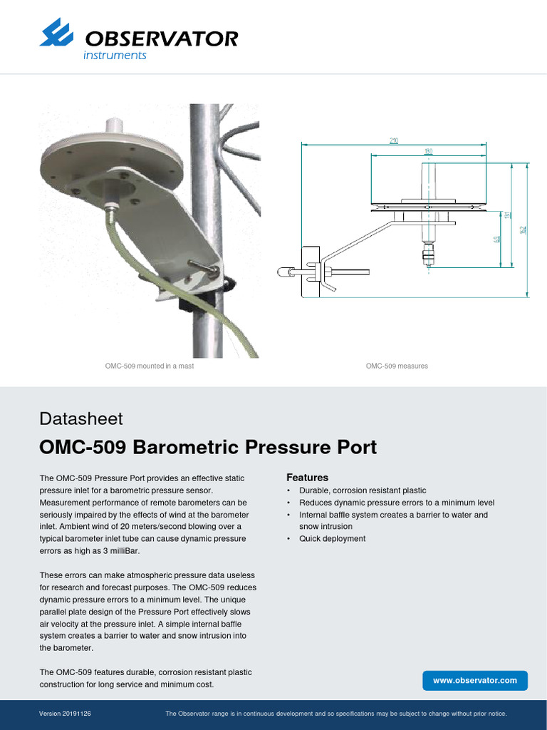 Datasheet OMC 509 V20191126 | PDF