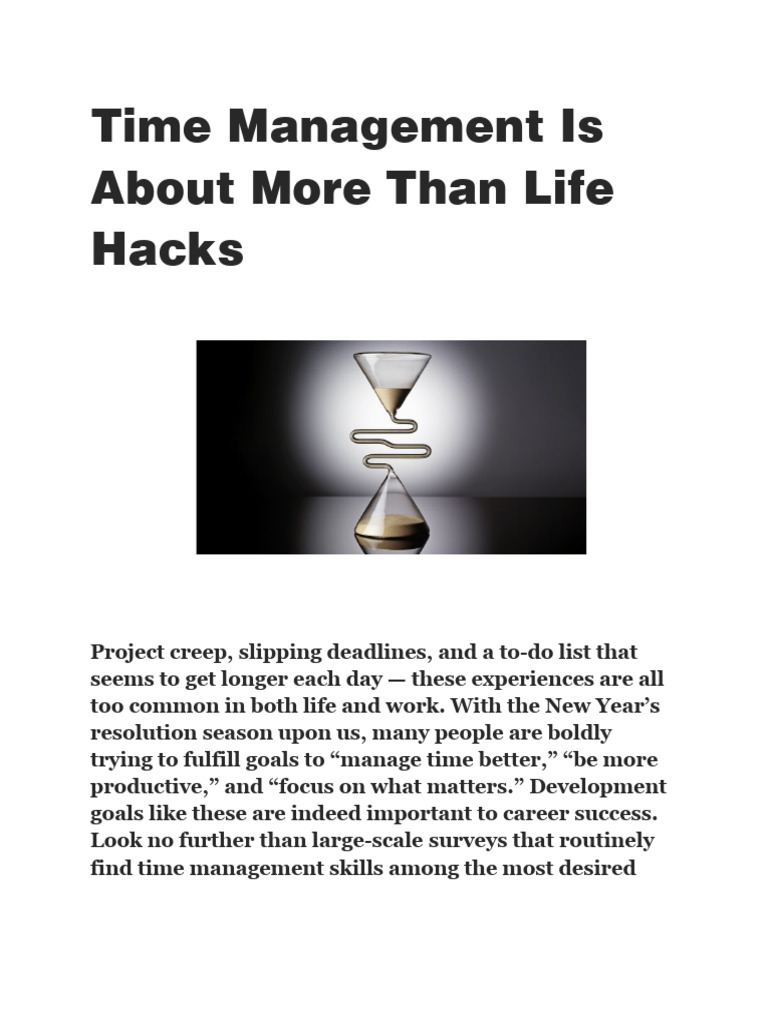 ARTICLE OF TIME MANAGEMENT | PDF | Time Management | Professional Skills